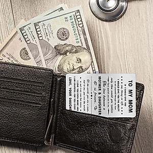 Alotozo Laser Engraved Stainless Steel Card for Mom - Mother's Day Gifts from Daughter - Mother Daughter Gift, Credit Card Size Keepsake