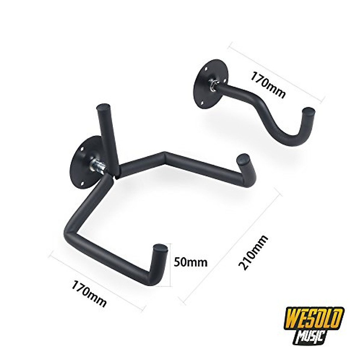 WESOLO Guitar Wall Mount Slatwall Horizontal Guitar Wall Hanger Holder Bass Rack Hook