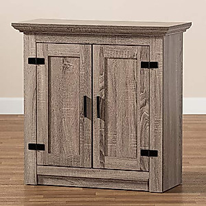 Baxton Studio Bruce Shoe Cabinets, Oak Brown