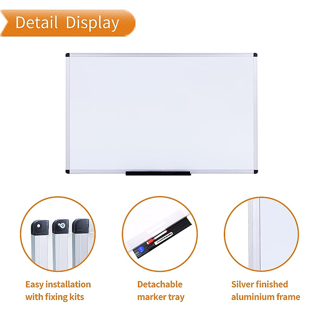 VIZ-PRO Magnetic Whiteboard/Dry Erase Board, 18 X 12 Inches, with 1 Eraser & 14 Markers & 4 Magnets