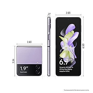 SAMSUNG Galaxy Z Flip 4 Cell Phone, Factory Unlocked Android Smartphone, 128GB, Flex Mode, Hands Free Camera, Compact, Foldable Design, Informative Cover Screen, US Version, 2022, Bora Purple