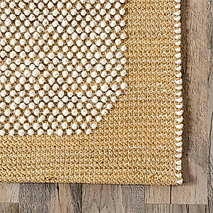 nuLOOM Branna Casual Bordered Wool Area Rug, 8' x 10', Beige