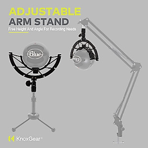 Knox Gear Multi-Purpose Shock Mount for Blue Snowball and Snowball Ice Condenser Microphone, Clamp Connector Made w/ Alloy Steel Combats Vibration, Shock Pops, and Distortions with Two Year Warranty