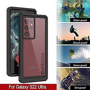 Punkcase Galaxy S22 Ultra Waterproof Case [Extreme Series] [Slim Fit] [IP68 Certified] [Shockproof] [Dirtproof] [Snowproof] Armor Cover for Galaxy S22 Ultra 5G (6.8") (2022) [Black]