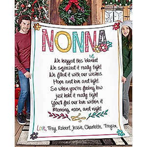 Personalized Nonna Gifts Blanket, Customized Gifts for Nonna, Throw Blanket Nonna Birthday Gifts , Fleece Blanket, Nonna Blanket Throw, Nonna Gifts from Grandkids, Nonna Gifts for Grandma.