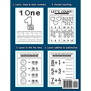 Kindergarten Math Activity Workbook: For Kindergarten and Preschool Kids Learning The Numbers And Basic Math. Tracing Practice Book. | Ages 3-5
