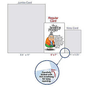 NobleWorks - Funny Happy Birthday Note Card with Envelope (4.63 x 6.75 Inch) - Bday Greeting Card for Women and Men - Congrats Bday Celebration Notecard - Senility Prayer 9046