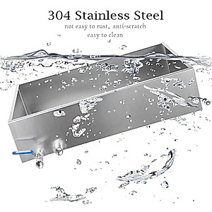 Marada Maple Syrup Evaporator Pan with a Valve Two interfaces Steam Table Pan 304 Stainless Jam Food Pan Chafing Pan for Home, Outdoor, Cooking (30"L x 16" W x 9.5" H)