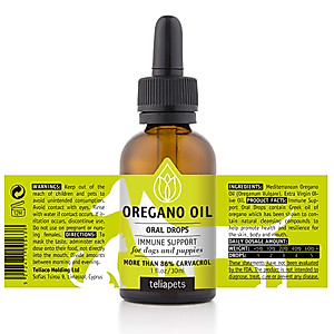 Vetercure Oregano Oil Oral Drops for Pets- Natural Immune Support for Dogs & Puppies- Pet Supplement - Deep Cleansing Action for Perfect Dog Coat, Skin & Overall Health-1 fl.oz