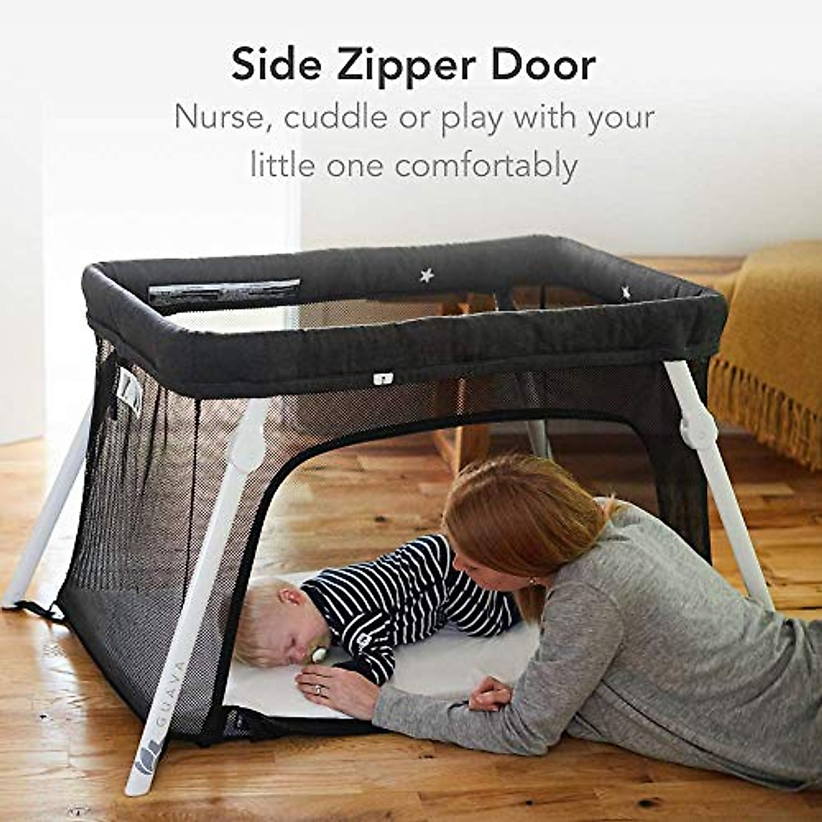 Lotus Travel Crib - Backpack Portable, Lightweight, Easy to Pack Play-Yard with Comfortable Mattress - Certified Baby Safe