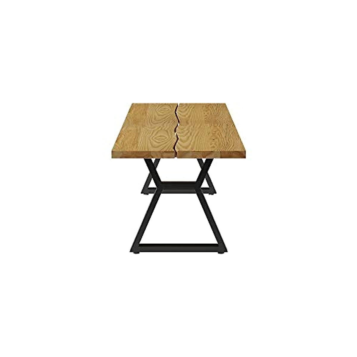 homary 70.9" Natural Industrial Dining Table for 6-8 People, Rectangular Wood Kitchen Table with Metal Legs
