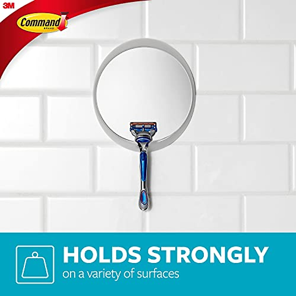 Command Fog Resistant Mirror, 1-Mirror, 2-Water-Resistant Strips (BATH15-ES), Organize Damage-Free