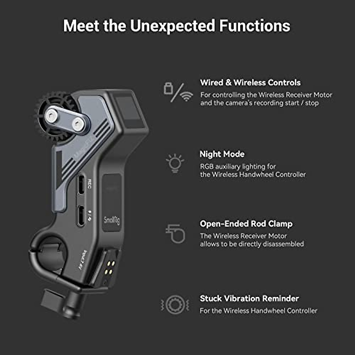 SmallRig MagicFIZ Wireless Follow Focus Basic Kit with Handwheel Controller and Receiver Motor, 100m / 328ft Remote Focus Control for DSLR and Cine Lenses - 3781