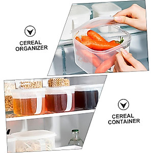 KICHOUSE 2pcs Storage Box with Handle Stackable Storage Bins Storage Drawers Plastic Clear Storage Bin with Lid Rice Airtight Containers Freezer Storage Organizer Pe Oatmeal Fruit re-usable