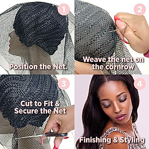 Donna Deluxe Weaving Net 17.5" X 26" Black Weaving Net for Crochet Hairstyles Womens Crochet Cap Womens Weaving Net for Hair Black Wig Cap for Hair