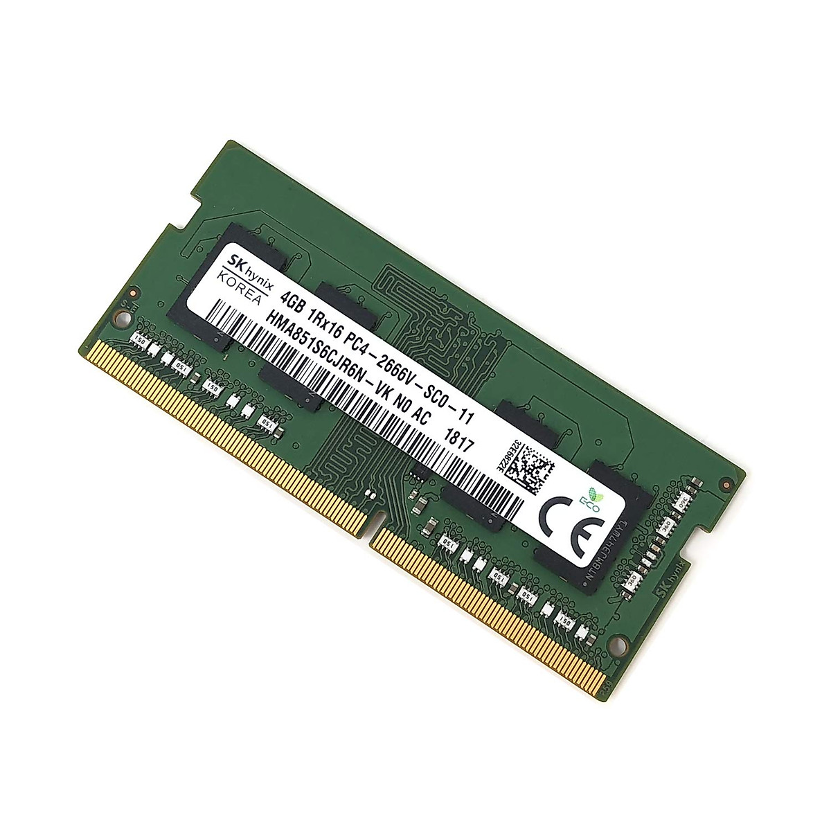 SK hynix HMA851S6CJR6N - VK Non ECC PC4-2666V 4GB DDR4 at 2666MHz 260pin SDRAM SODIMM Single Kit Laptop Memory - OEM