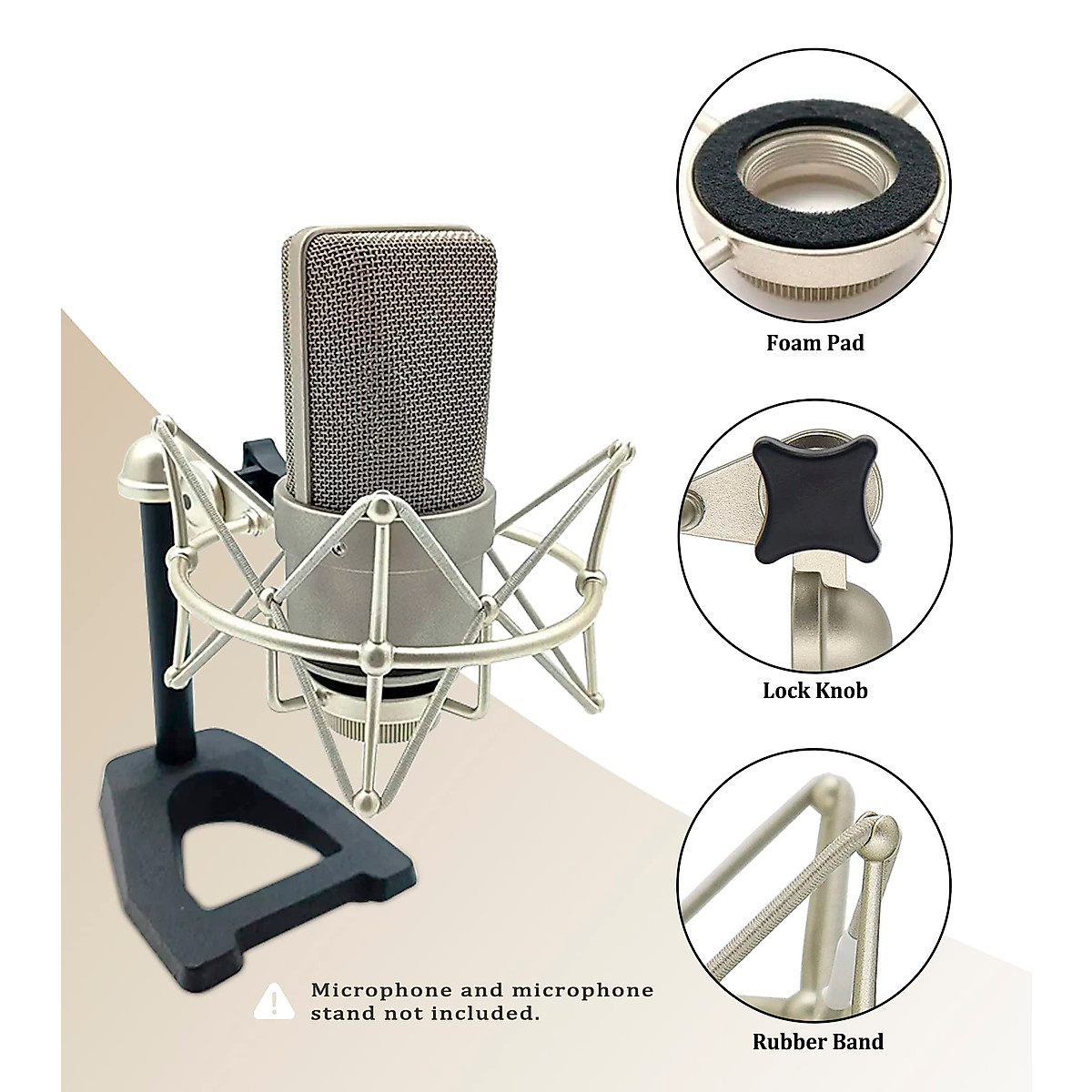 TLM 103 Shock Mount - Microphone Mount Compatible for Neumann TLM 103 M147 Condenser Mic by SUUNTOK,Silver