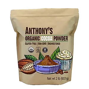 Anthony's Organic Cocoa Powder, 2 lb, Gluten Free, Non GMO