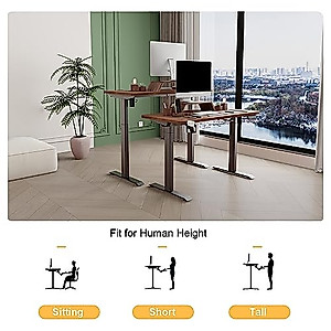 Height Adjustable Electric Standing Desk, Memory Computer Workstation Table, Stand Up Desk with Preset Controller & Headphone Hook, Sit to Stand Desk for Home Office (Single Motor with Desktop)