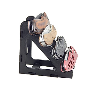Black Knife Display Stand Rack Holder Organizer For 4 Pocket Knives - Holds Four Folded Blades - Sits On Flat Surface
