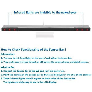 Replacement for Wii Sensor Bar Compatible with Wii U for Nintendo Wired Lnfrared Sensor Bar Wii Console Accessories
