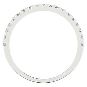 0.57 ct Brilliant Round Cut Clear ZIron 14k White Gold Stackable Wedding Engagement Designer Anniversary Ring Band Sz 4