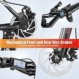 ANCHEER 500W Electric Bike for Adults 27.5'' Electric Mountain Bike/Ebike for Adults, 3 Hours Fast Charge, 50 Miles Ebike with 48v 10.4Ah Removable Battery, 21/24 Speed Gears