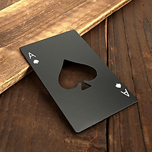 Cool beer Bottle Openers，Yerwal Casino Credit Card Stainless Stee Black Bottle Opener for Wallet