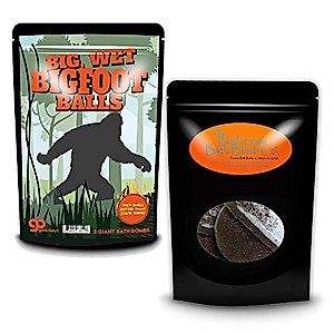 Big Wet Bigfoot Balls Bath Bombs - Funny Sasquatch Design - Cool Bath Bombs for Men - Giant Root Beer Bath Fizzers, Handcrafted in The USA, 2 Count