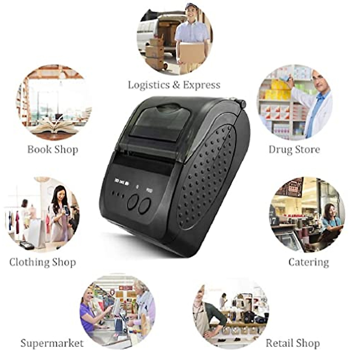 NETUM Bluetooth Receipt Printer, 58mm Mini Thermal POS Printer Portable Personal Bill Printer 2 inches for Restaurant Sales Retail Compatible with Android
