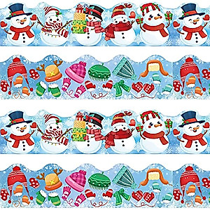 Christmas Bulletin Border Snowman Board Trim for Holiday Classroom Decoration 69ft