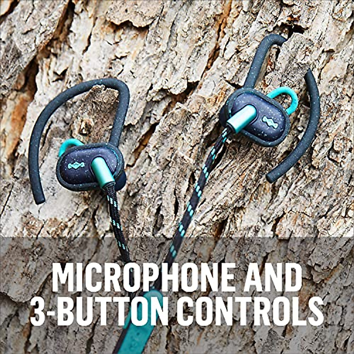 House of Marley Uprise: Wireless Earphones with Microphone, Bluetooth Connectivity, 8 Hours of Playtime, and Sustainable Materials (Teal)