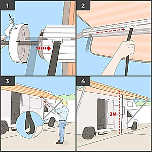 BougeRV RV Awning Pull Straps, 9.8FT (118 Inches) Upgraded RV Camper Awning Parts Pull Down Straps Fits for RV/Travel Trailer/Camper Awning RV Accessories (2 Pack)