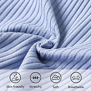 MBZJSDKHLK Newborn Baby Girl Clothes Romper Ruffle Short Sleeve Ribbed Tops Summer Infant Outfits Set Dress-Blue 3-6 Months