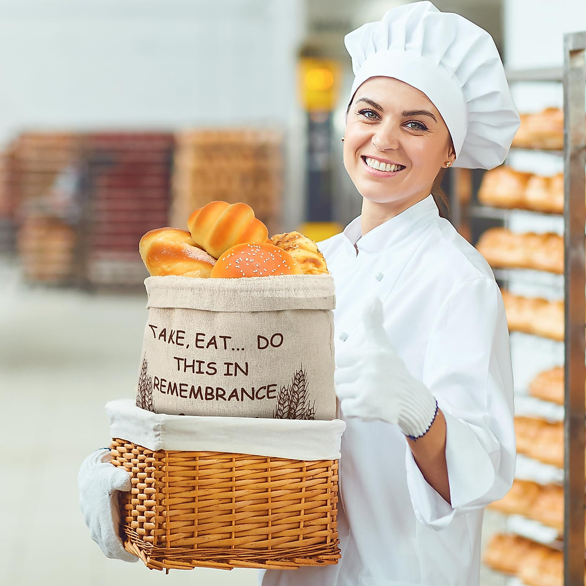 Vesici 8 Pcs Large Linen Bread Bag for Homemade Bread Reusable Container and Saver Drawstring Storage Bags Unbleached Storage Container Keeper for Bakery 12" x 15" (Elegant Style)