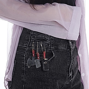 9Pcs Damascus Pocket Knife Set Mini Chef Knife Set Mini Kitchen Chef Knife Tiny Chef Knife Set Tiny Knife Keychain Small Knife for Package Opener Box Cutter