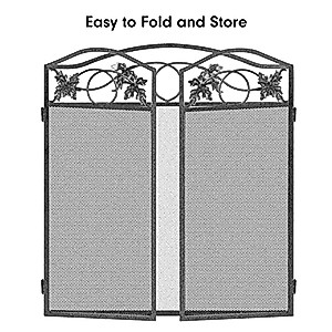Amagabeli Firewood Rack bundle Fireplace Screen 3 Panel Pewter Foldable