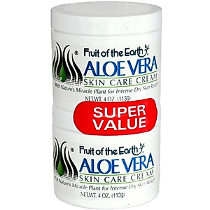 Fruit of the Earth Aloe Vera Cream 4 Oz. Jars(2 Pack)