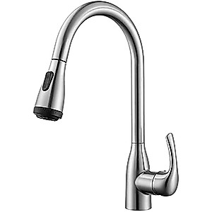 Kitchen Sink Tap Stainless Steel Pull Out Kitchen Mixer Taps 360° Swivel Kitchen Faucet Single Handle Sink Mixer Faucet with 4 Water Outlet Function,Black