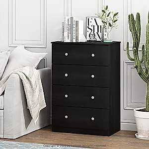 Furinno Tidur Simple Design Dresser, 4-Tier Knob, Americano