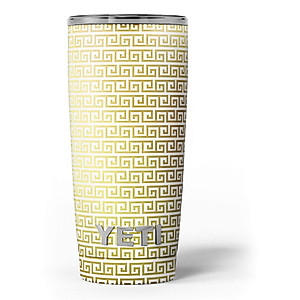 Design Skinz Golden Greek Pattern - Skin Decal Vinyl Wrap Kit Compatible with The Yeti Rambler Cooler Tumbler Cups