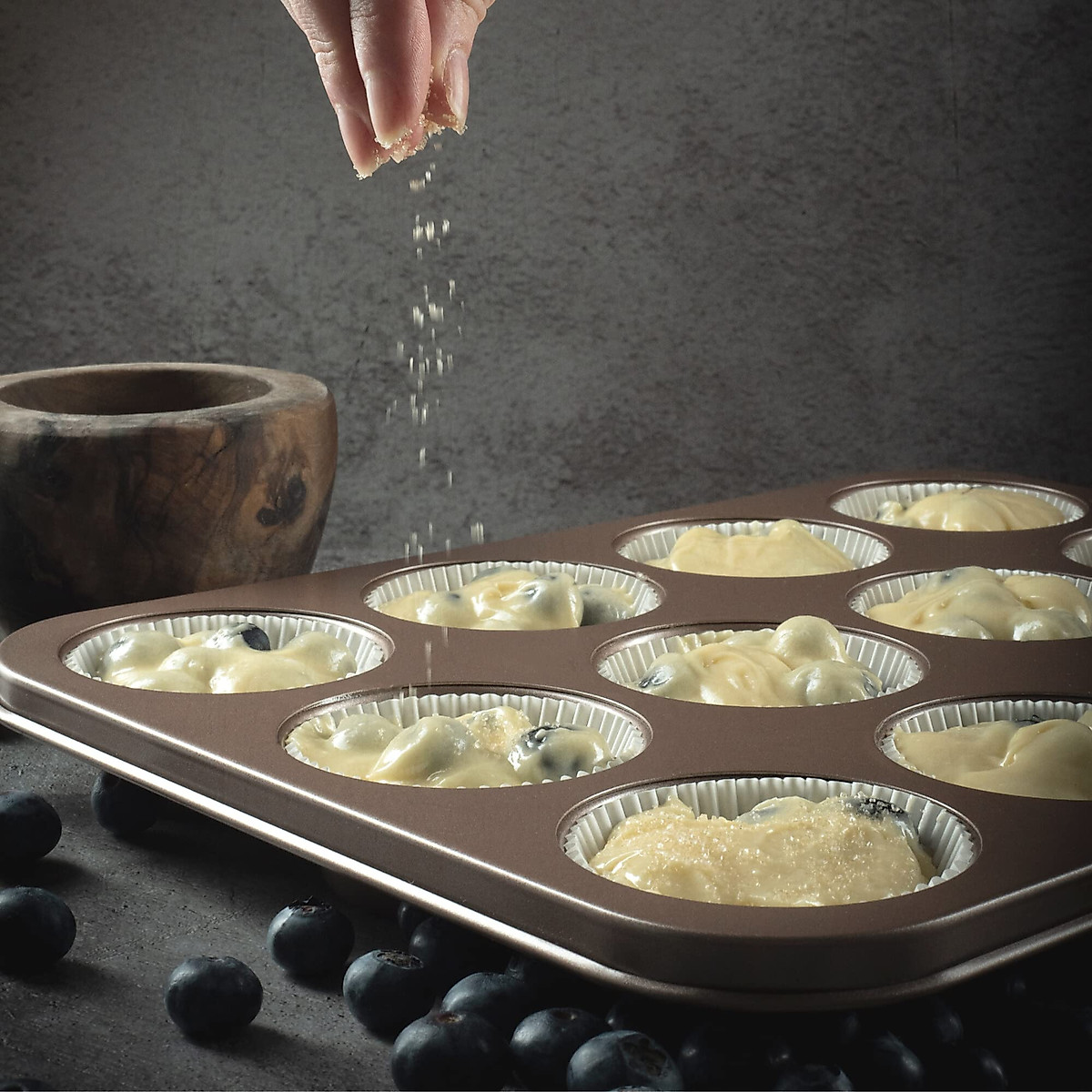 HAPPIELS Non-Toxic Nonstick 12-Cup Muffin Pan | Non toxic Cupcake Pan Non Stick | Muffin Tin 12 cups