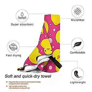 niBBuns 2023 Watermelon Print,Camping Absorbent Towels,Watermelons Slice in Watercolors,Quick Dry for Outdoor Traveling Sports,PVC Bag with Carabiner,Pink White,Horizontal Pattern