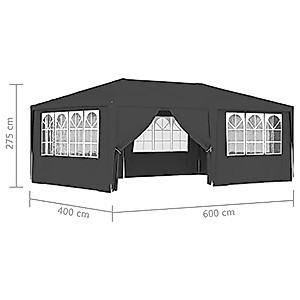 WIFESE Pop Up Canopy 13′x20′(6x4 m) Outdoor Tent with Sidewalls Gazebo Tent for Camping Screen House Door Awnings Exterior Patio Gazebo Waterproof Canopy Sun Shade Shelter Backyard,Garden Anthracite