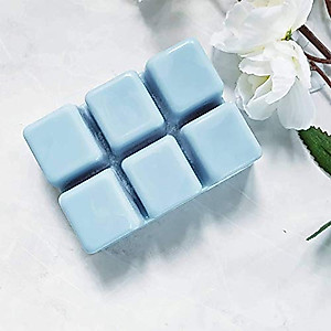 Perkisboby 50 Packs Wax Melt Clamshells Molds Square, 6 Cavity Clear Plastic Cube Tray for Candle-Making & Soap