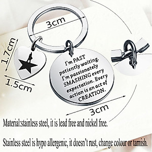 bobauna Hamilton Inspired Gift Hamilton Musical Keychain Broadway Jewelry For Musical Lover Fans (PAST patiently waiting keychain)
