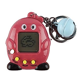 D-GROEE Electronic Pet Machine Batter Digital Machine Pet Keychain Kids Interactive Robot Gift Toy Game Red
