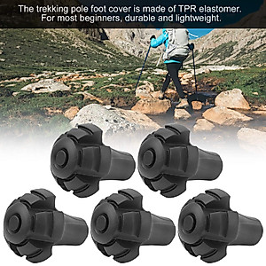RiToEasysports 5Pcs Stick Tip Set,Trekking Pole Tip Cover Nonslip and Increase The Tip Grip Alpenstocks Accessory Climbing Stick