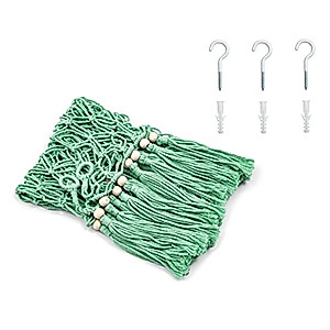 MAKEONEWO Stuffed Animal Toy Net Hammock -Handmade Large Macrame Toy Hammock Organizer Animal Display Corner Hanging Net Plush Toys Holder Boho Nursery Playroom Bedroom Kids Room Storage-Green…