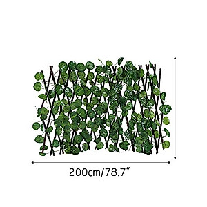 Amantal Artificial Ivy Privacy Fence Screen, Retractable Faux Ivy Leaves Hedge Fence and Vine Decoration for Home Outdoor, Garden, Yard Christmas Decoration, UV Protected (B)